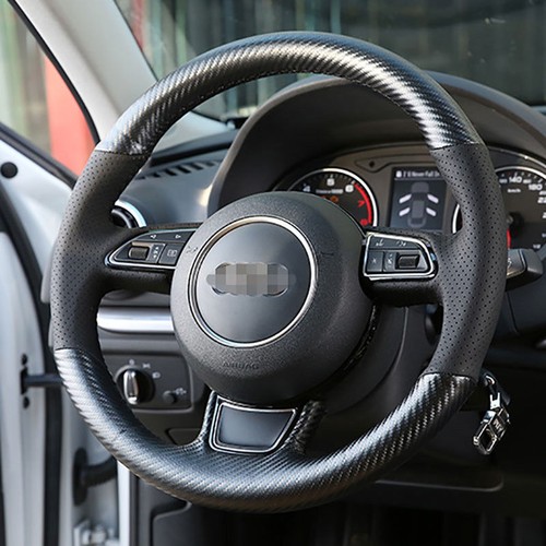 Hand sewing Top Leather Carbon Fiber Steering Wheel Cover For Audi A7 ...