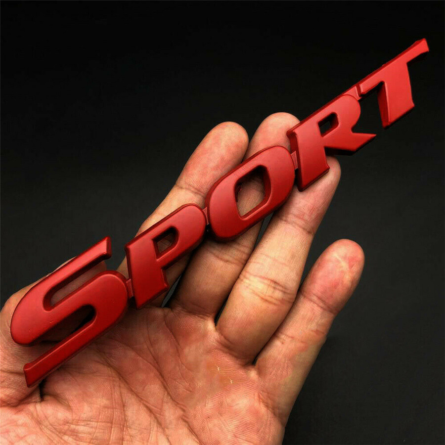 Car Sticker Metal 3D SPORT Logo Emblem Badge Body Bumper Decal 165mm x ...