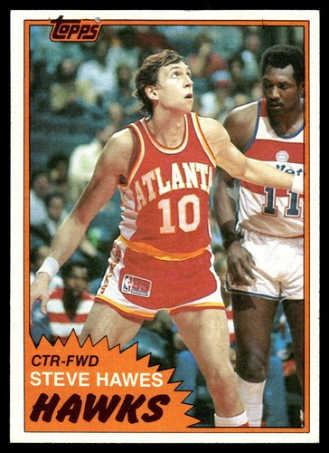 1981-82 Topps BASKETBALL Steve Hawes #E82 Atlanta Hawks HIGH GRADE ...