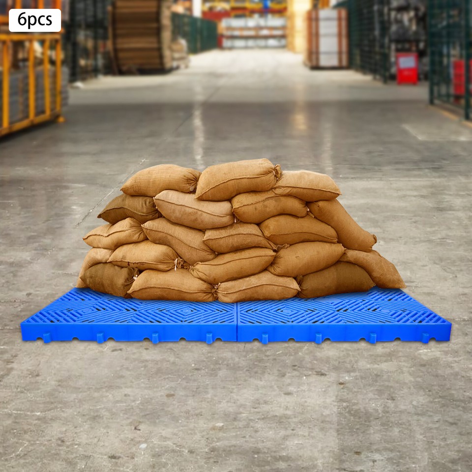 6pcs Waterproof Plastic Pallet Blue 60*40*5cm HPEP Pallet Floorstanding ...