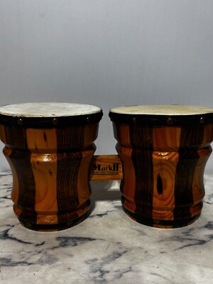Mark II Quality Music Accessories - Vintage Two Toned Wooden Bongo ...