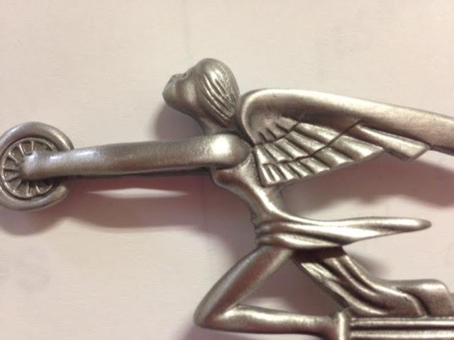VINTAGE ANTIQUE HOOD ORANMENT FLYING GODDESS ANGEL LADY WOMAN RAT ROD ...