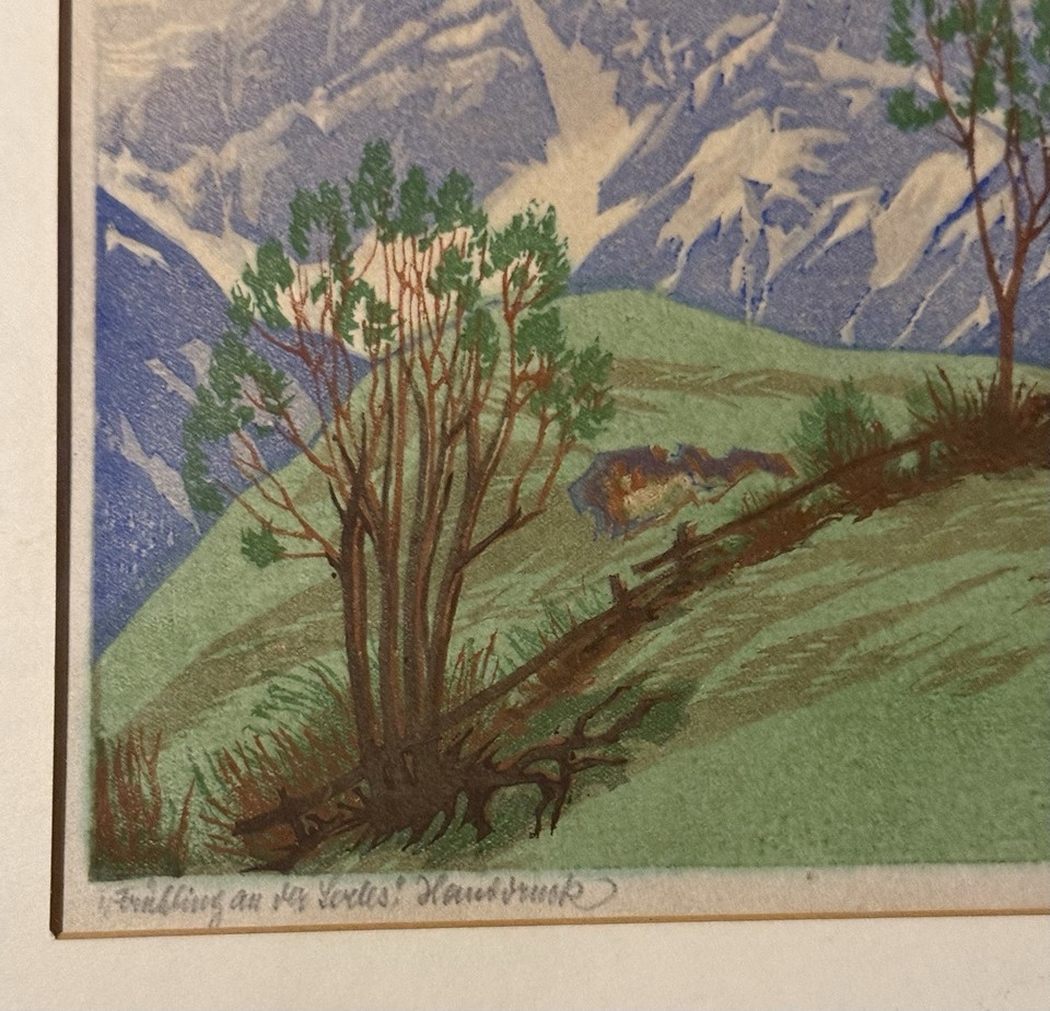 Arts And Crafts Color Woodcut - Original Englebert Lap | eBay