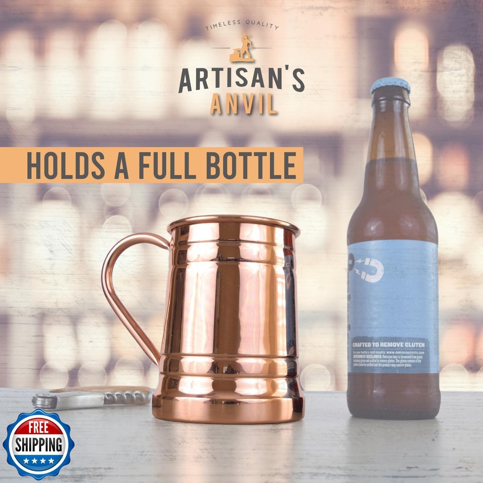 PURE COPPER BEER MUG – Unique Tankard Look - Handmade 100% Pure C | eBay