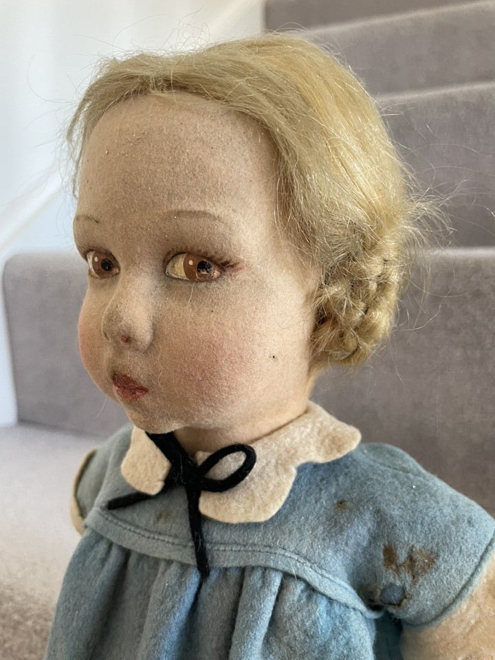 Antique Vintage Lenci Cloth Doll W/ Duckling Dress C.1920/30s Italy | eBay