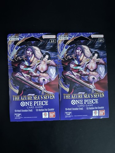 One Piece OP-14 the Azure Sea's Seven Sleeved Booster Packs Lot of 2 ...