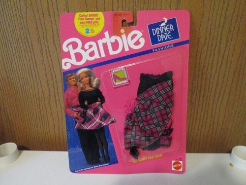Vintage 1990 Barbie Dinner Date #4937 Pink plaid skirt sealed pkg | eBay