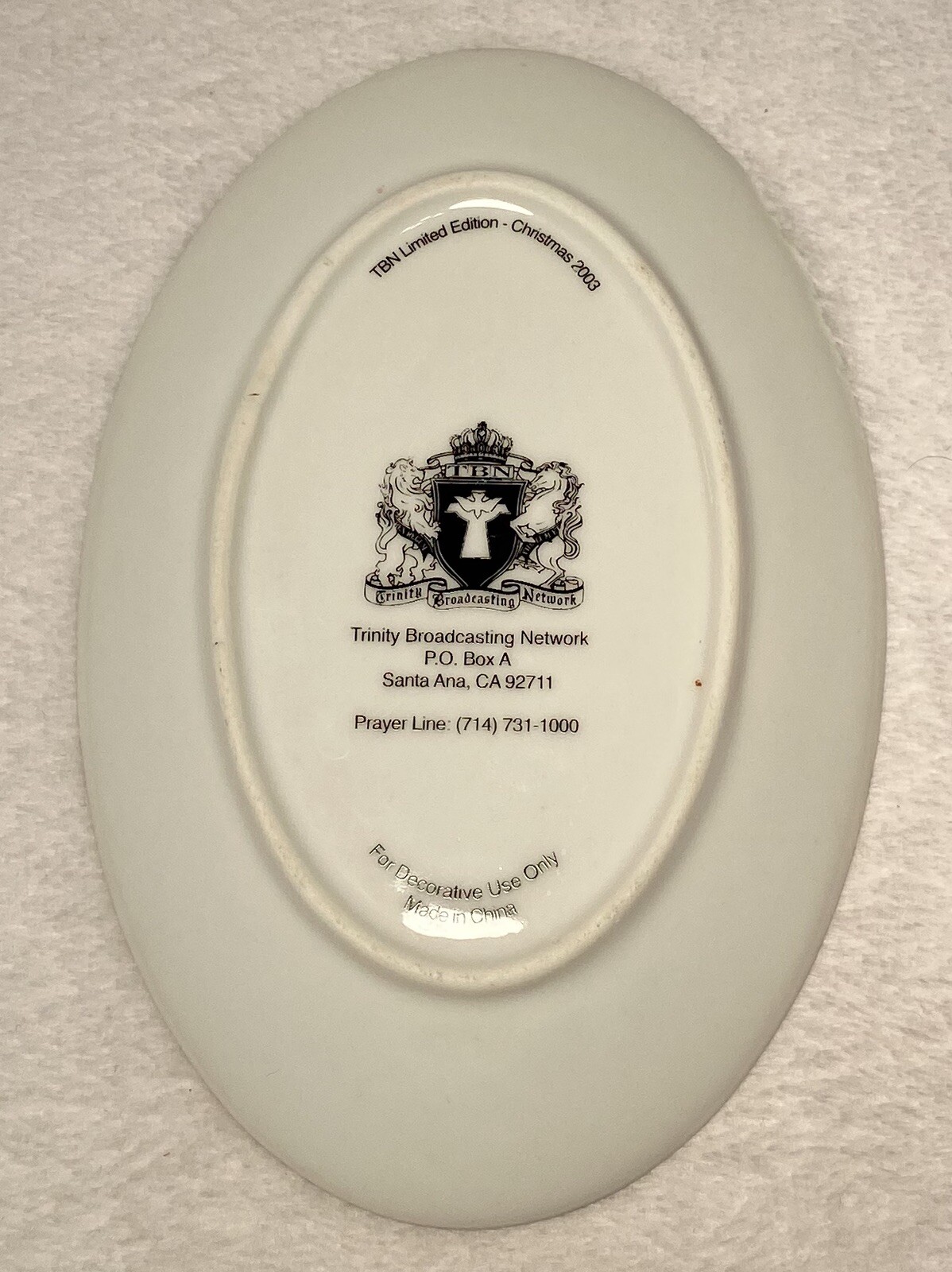 TBN Trinity Broadcasting Network Mary & Baby Jesus Dish Plate Christmas ...