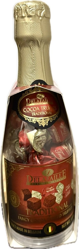 Delafaille Belgian Chocolate Truffles Mini Champagne Bottles, 4-Pack ...
