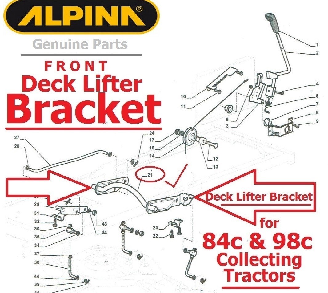 Genuine ALPINA BT98 HCB - 98cm (98C) - Front Lifter BRACKET ...