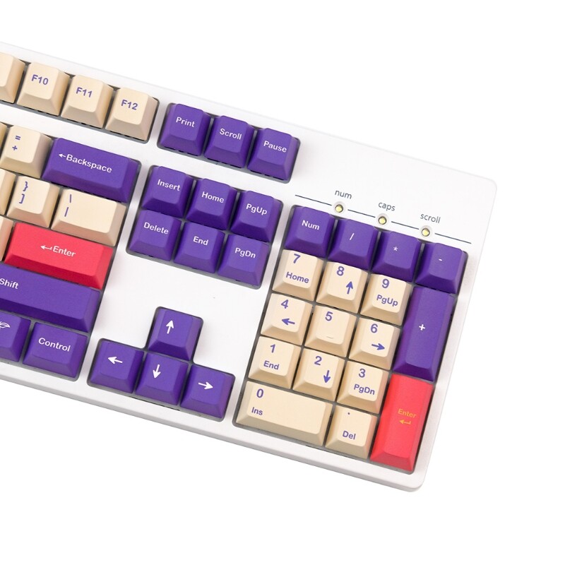 128 Keys Dye Subbed PBT Keycaps PLUM for Key Covers Cherry Profile for ...