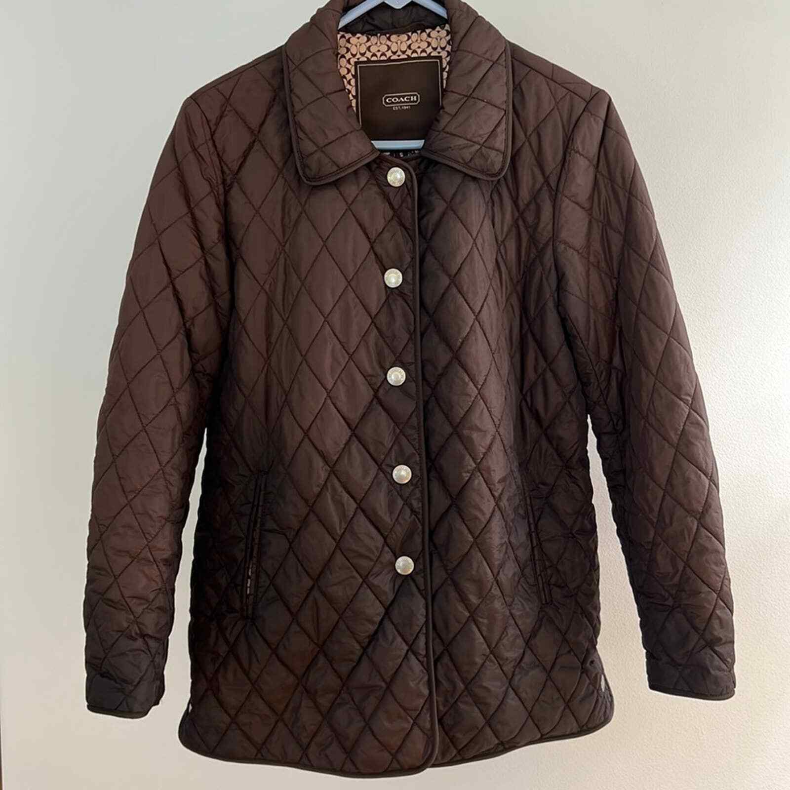 Coach Signature C Quilted Riding Jacket Brown Size Sm… - Gem