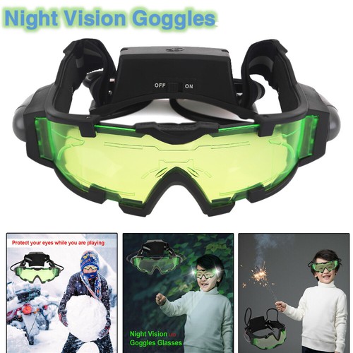 Adjustable LED Night Vision Goggles Eyeshield Glasses w/Flip Out Lights ...