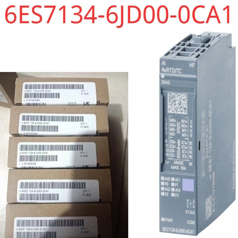 New 6ES7134-6JD00-0CA1 ET 200SP Analog Input AI 4xRTD-TC High Feature ...