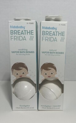 TWO 3-Pks Frida Baby Breathe Frida SoothingVapor Bath Bombs Eucalyptus ...
