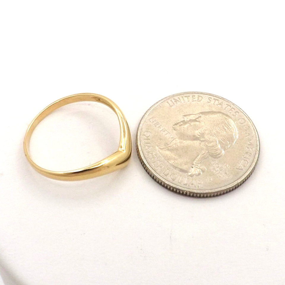 18k Gold V Notched Wedding Band Slalom Thumb Ring Enhancer Wrap sz8 New ...