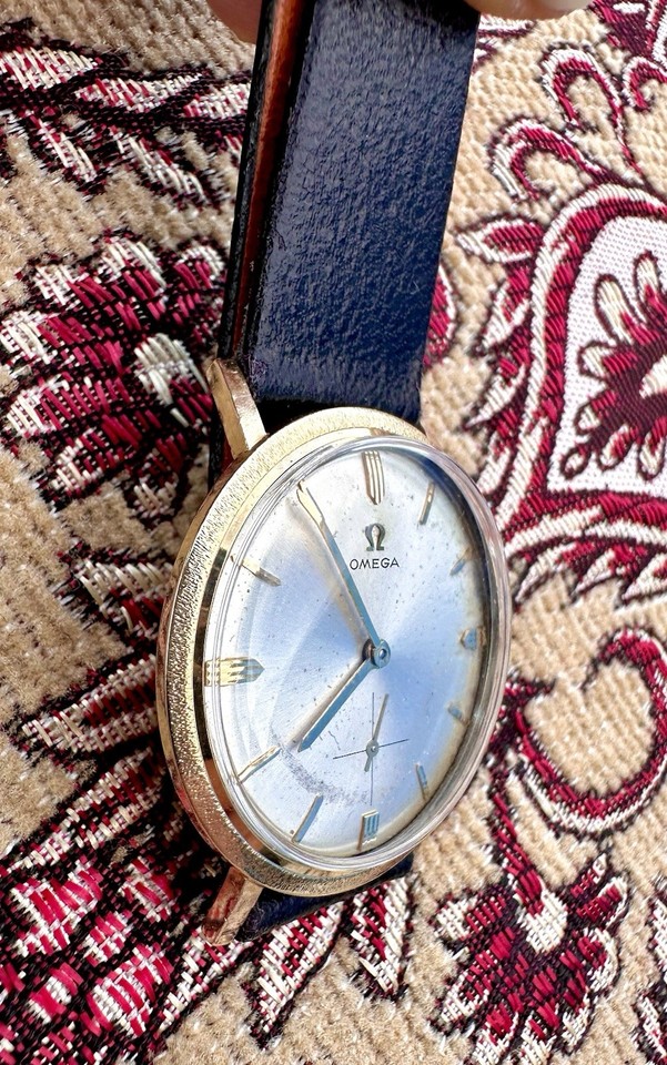 Vintage 1958 Omega Cal 510 Bark Bezel 14k GF Men's watch | eBay