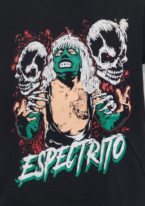 Espectrito T Shirt WWF Luchador Midget Wrestling Tee Double Sided Black ...