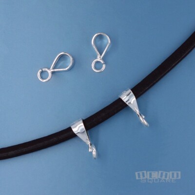 4 Solid Sterling Silver Smooth Pendant Bail Connectors w/Open Loop 11 ...