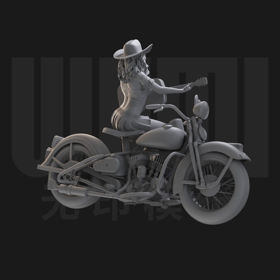 1/24 Resin Motorcycle rock girl Unassembled Unpainted 989-wy | eBay