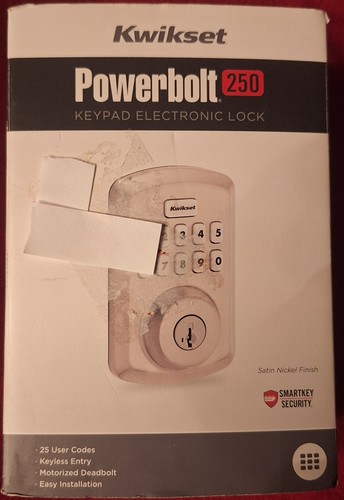 Kwikset Powerbolt 250 Keypad Deadbolt Electronic Satin Nickel 992500 ...