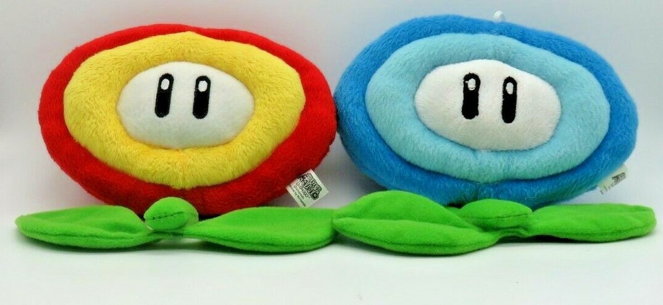 2pcs Fire & Ice Flower Piranha Plant Decoration Soft Super Mario Bros ...