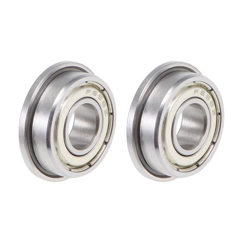 F698ZZ Flange Ball Bearing 8x19x6mm Shielded Chrome Bearings 2pcs ...