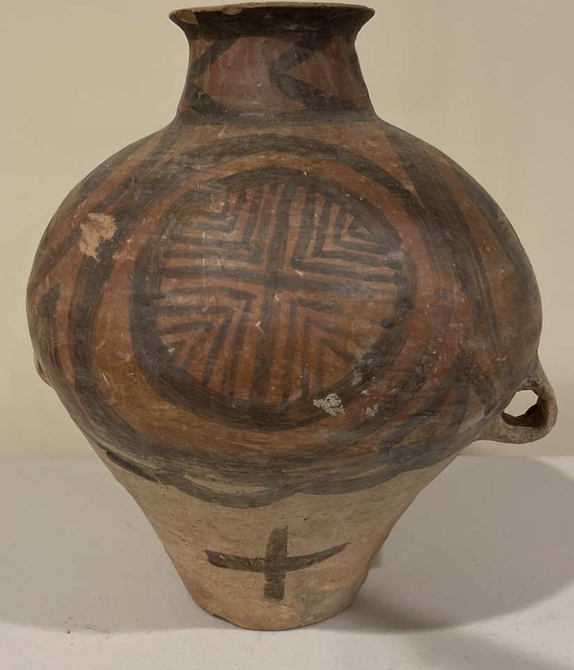 Neolithic Chinese Pottery Majiayao Culture Urn Pot Vessel 2 Handles ...