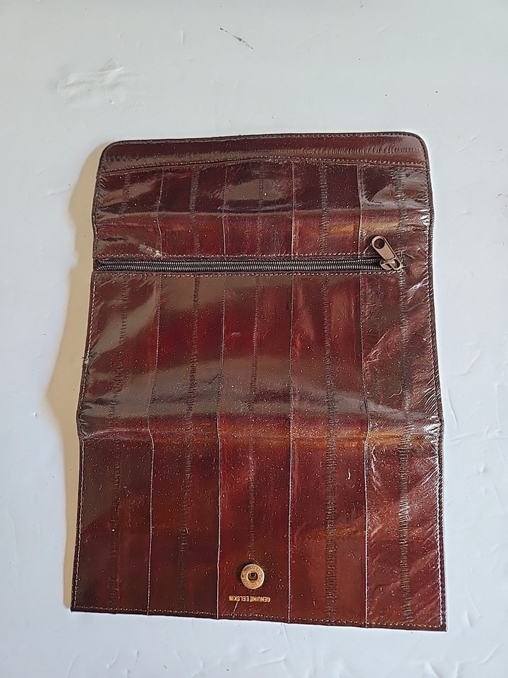 Genuine Eel Skin Purse Handbag & Wallet Checkbook | eBay