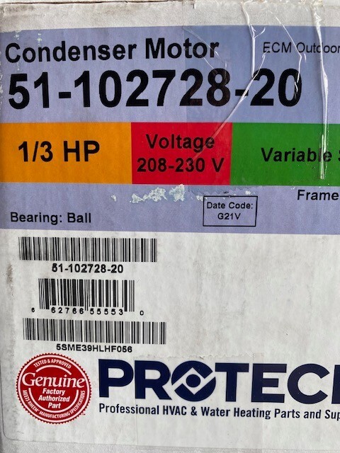 Rheem-Ruud 51-102728-20 - Protech 51-102728-20 - Motor - Ecm (Outdoor) | eBay