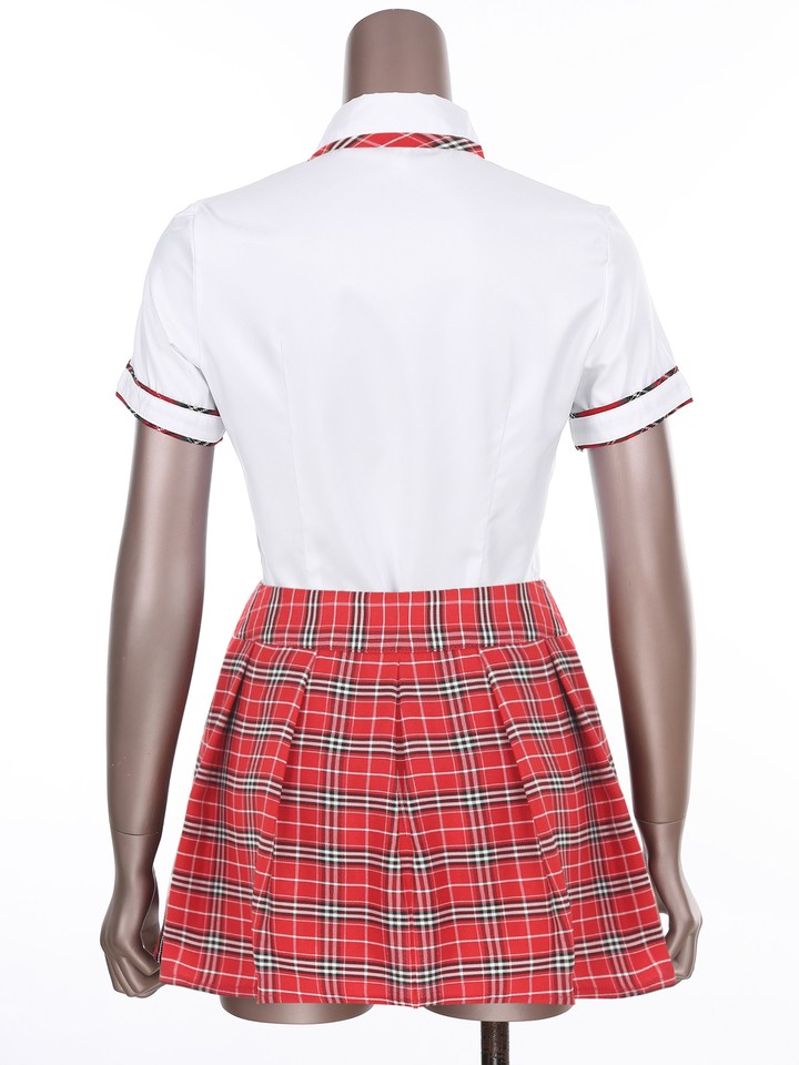 Womens Schoolgirl Uniform Roleplay Lingerie Set Student Costumes ...