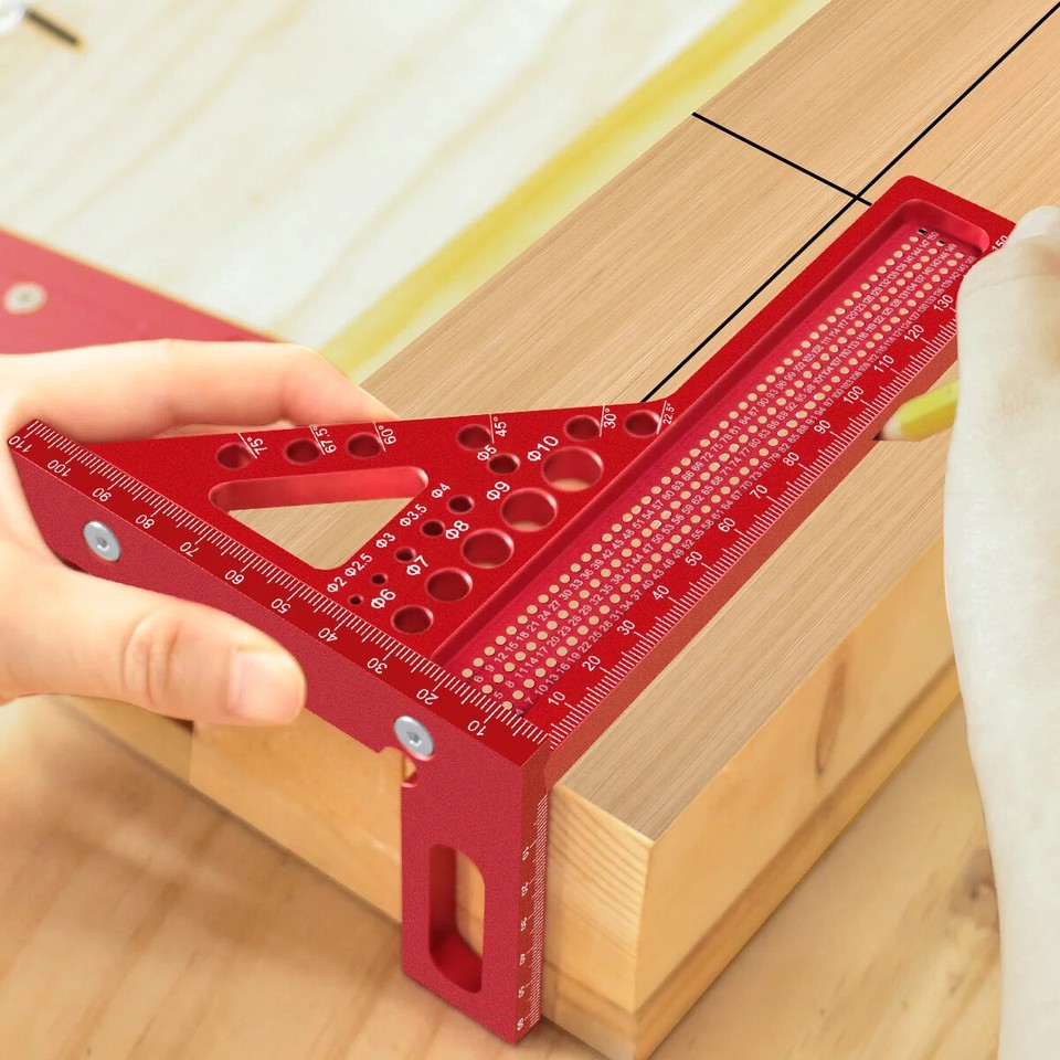 Extended 3D MultiAngle Measuring Ruler Woodworking Square Protractor W ...
