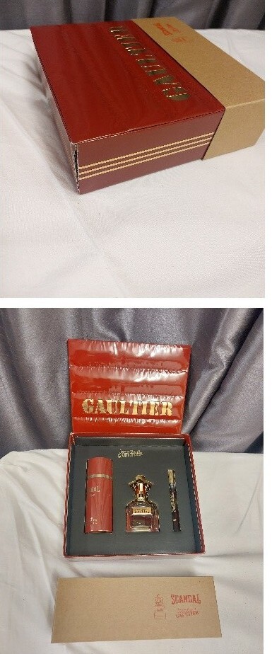 Jean Paul Gaultier Elixir Scandal gift set 50 75ml EDT Shower Gel Mini ...