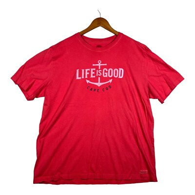 Life Is Good Vintage Shirt Men's Cape Cod Red Crusher Tee Classic Fit ...