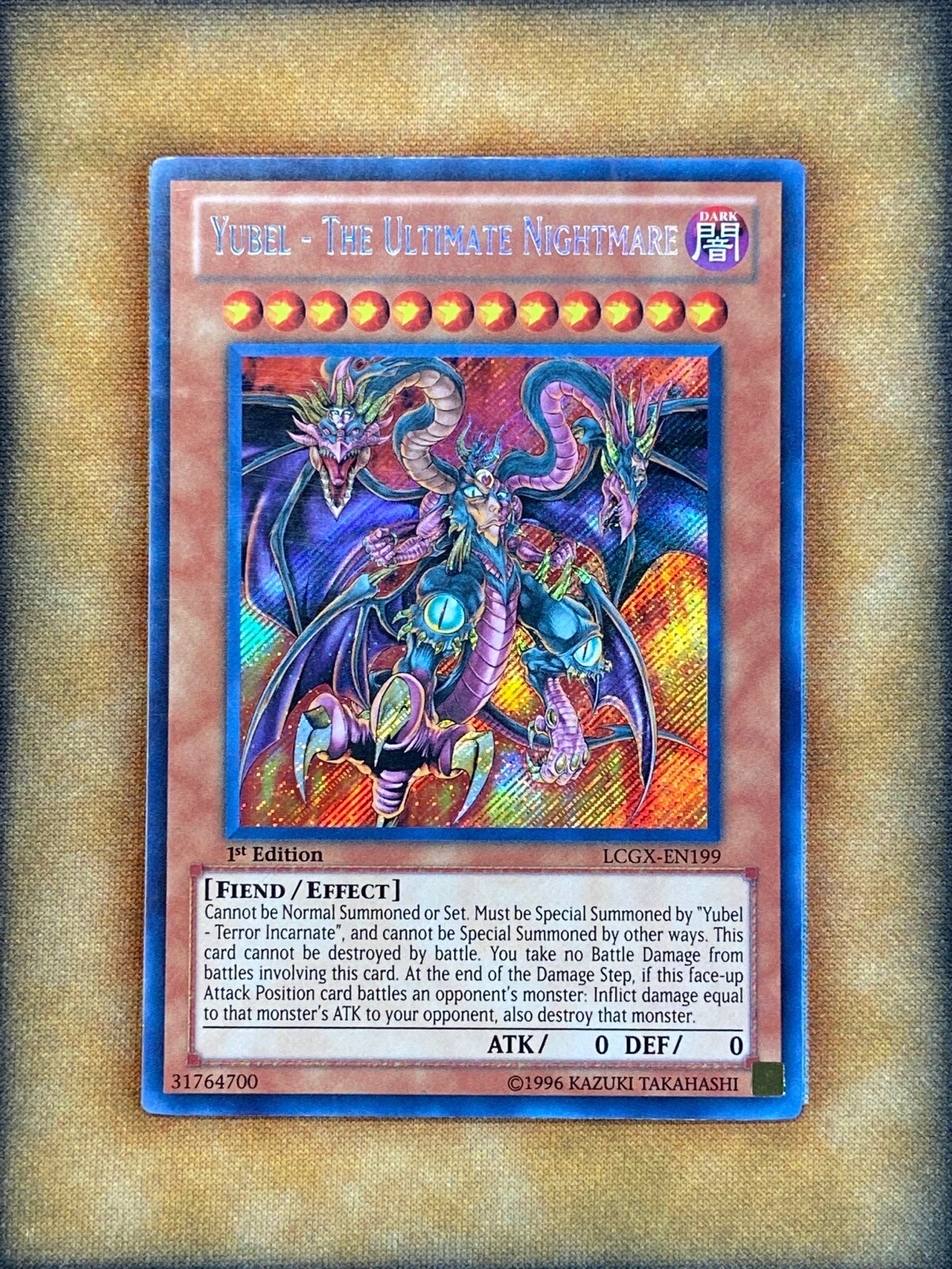 Yugioh Yubel - The Ultimate Nightmare LCGX-EN199 Secret Rare 1st Ed NM ...