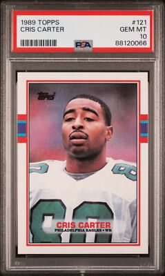 Graded 1989 Topps Cris Carter #121 Rookie RC Football Card PSA 10 Gem ...