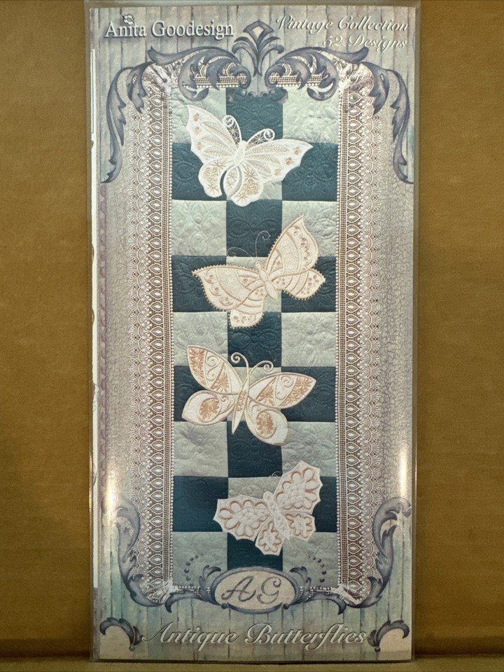 Anita Goodesign Machine Embroidery Designs CD - Anitque Butterflies | eBay