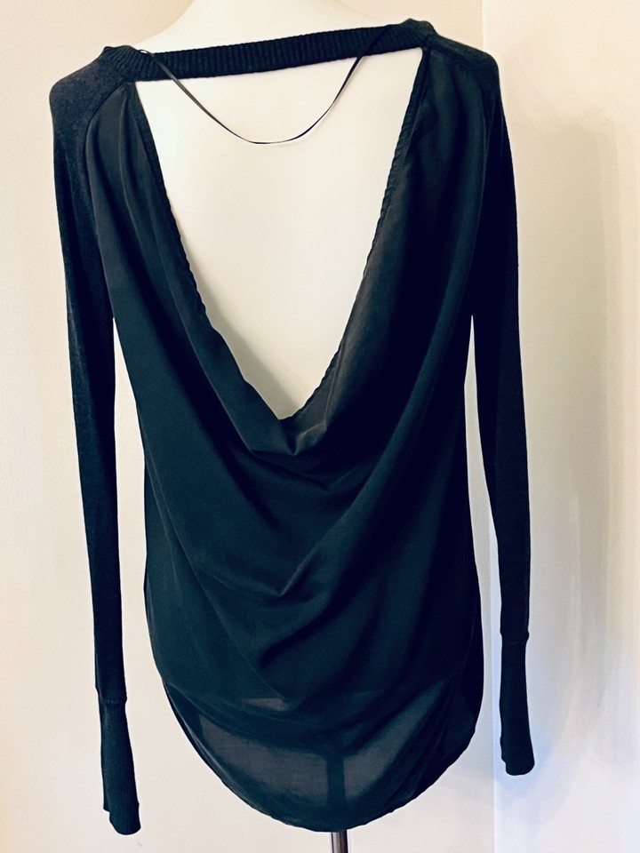 Lululemon Unity Pullover Drape Back Sweater Heathered Black Size 8 | eBay