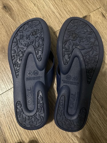 Womens Oka B Navy Blue Flip Flops Sandals Medium | eBay