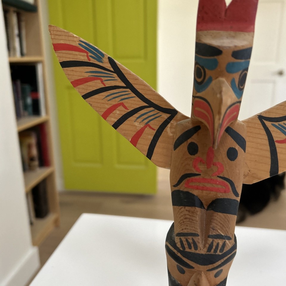Fine Old Northwest Coast Kwakiutl Hand Carved Totem Pole By Ellen Neel ...