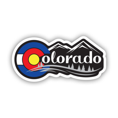 Colorado Mountain Sticker Decal - Weatherproof - co mountains flag ...