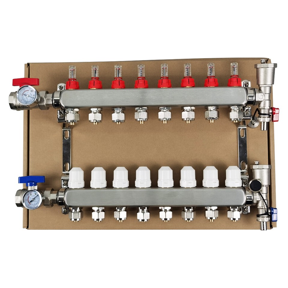 In Floor Heat Manifold 2-12 Loop Outdoor Wood Furnace Boiler PEX Tubing ...