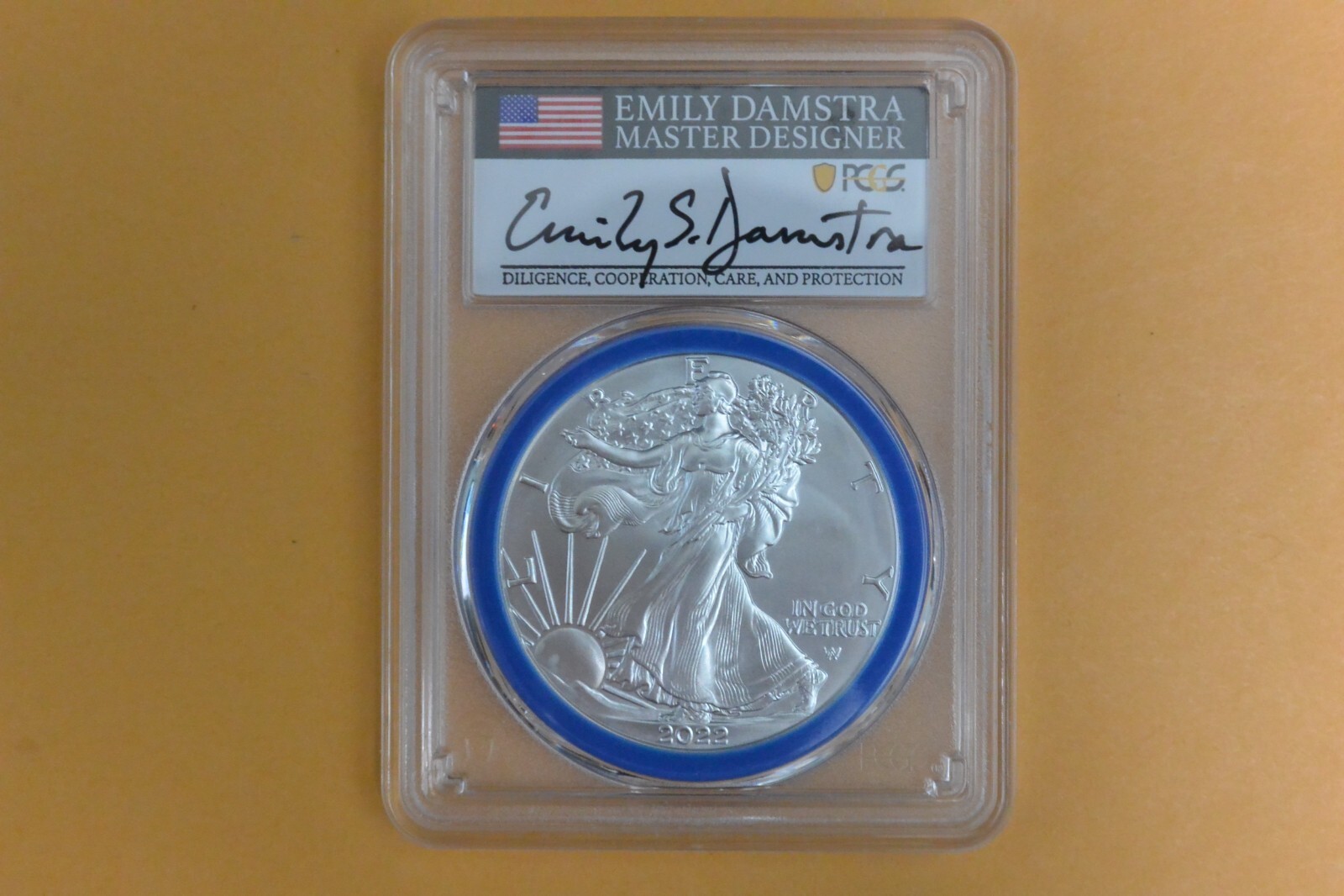 2022-(W) $1 American Silver Eagle 1oz PCGS MS70 FS Emily Damstra ...