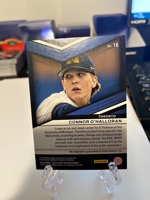 Connor O'Halloran 2023 Elite Extra Baseball Elite Extra Auto RC Blue ...
