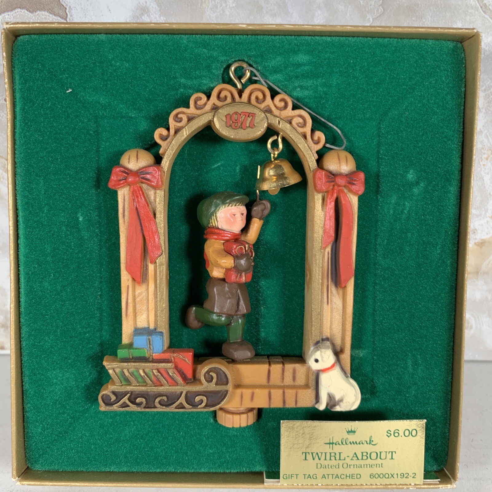 1977 HALLMARK TWIRL ABOUT BELL RINGER ORNAMENT school bell church bell ...