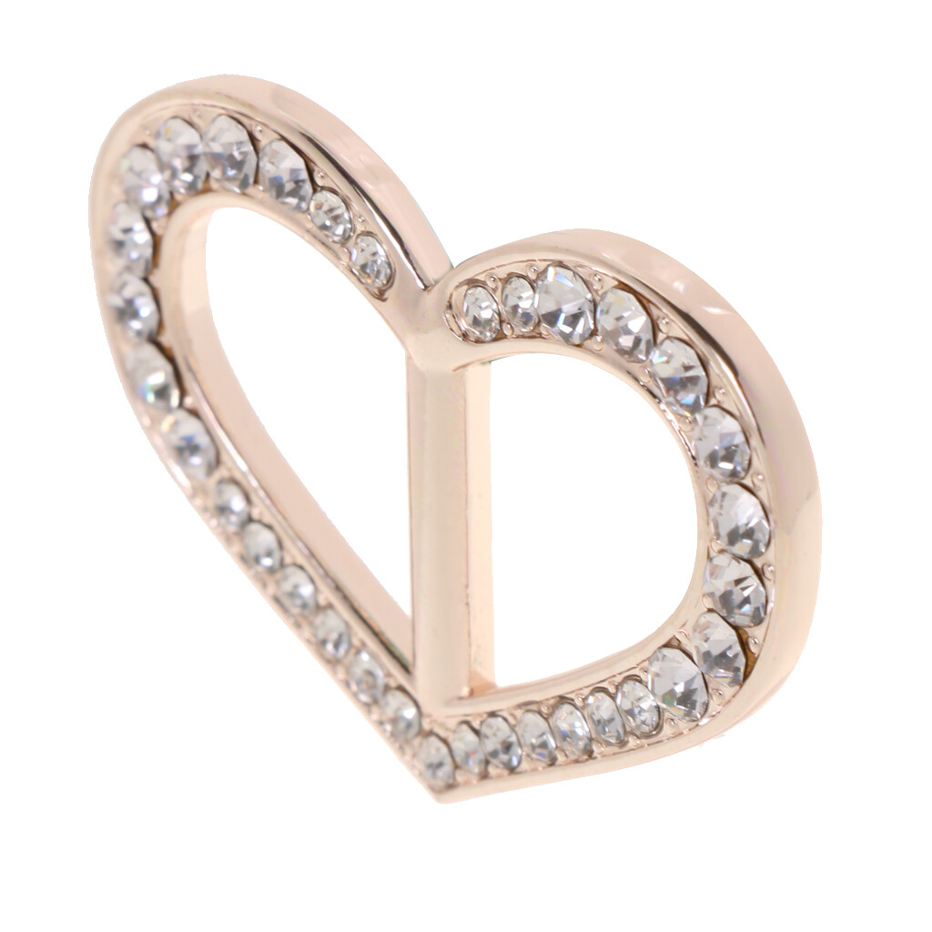 Pack Of 2 Fashion Crystal Heart Scarf Neckerchief Ring Clip Holder ...