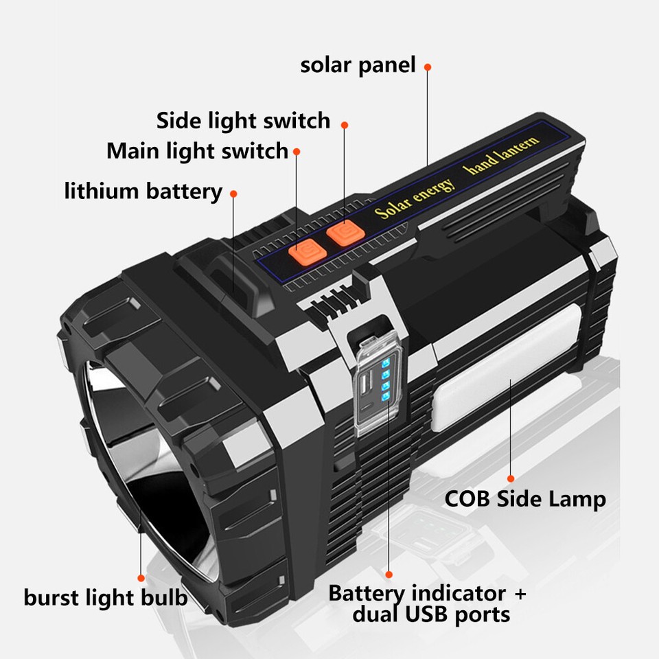 Portable Super Bright LED Searchlight Handheld Spotlight Flashlight ...