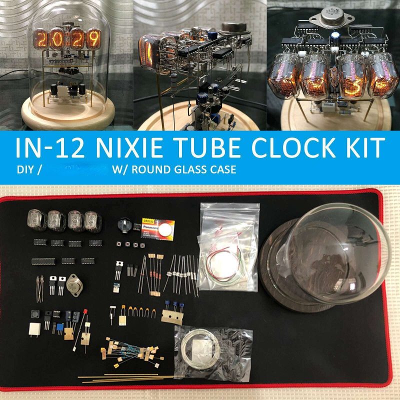 Classic Vintage IN-12 Nixie Tube Clock Kit DIY / Unassembled W/ Round ...