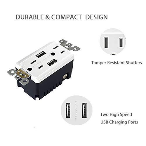 Outlet with USB High Speed Charger 4.2A Charging CapabilityDuplex ...