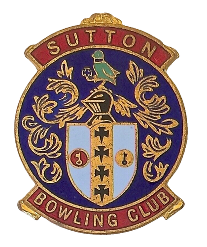 SUTTON BOWLING CLUB ~ VINTAGE ENGLISH LAWN BOWLS CLUB BADGE, BROOCH ...